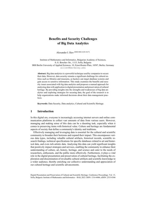 PDF Benefits And Security Challenges Of Big Data Analytics