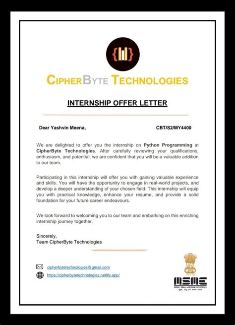 Exciting Times Ahead As I Embark On My Python Programming Internship Yashvin Meena