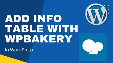 how to create a info table with wpbakery page builder in wordpress