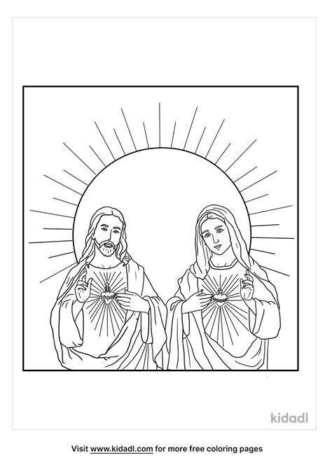 Sacred Heart Of Jesus Color Page