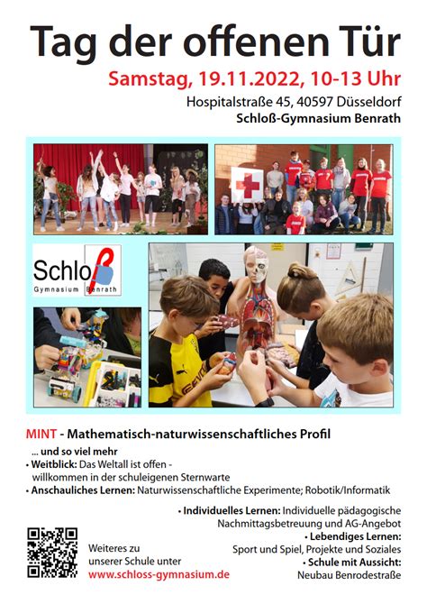 Tag Der Offenen T R Am Einladung Schlo Gymnasium Benrath