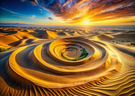 Unveiling the Golden Majesty Aerial Photography of Spiral Dunes in a ...