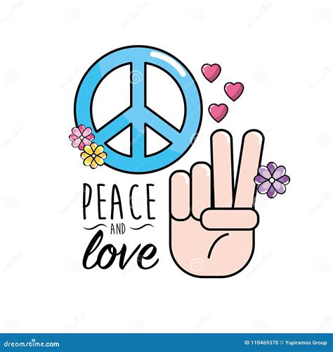 Symbole De Paix Et Damour Et Esprit Global Illustration De Vecteur