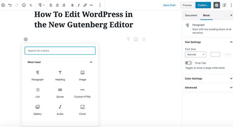 How To Edit Wordpress In The New Gutenberg Editor Design Tlc