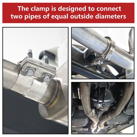 5 0 In Lap Joint Band Clamps Exhaust Muffler Clamp 2 Pcs，5 0 In Exhaust