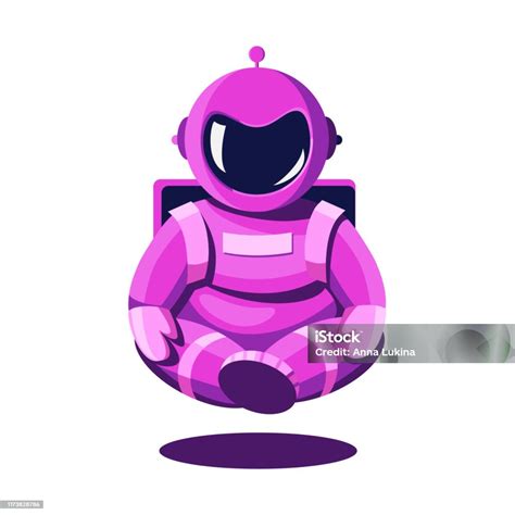 요가 제스처와 우주복에 코스모나우트 연꽃 위치에 있는 우주 비행사가 지구 위에 떠 있습니다 우주인은 조화를 이루고 있습니다 평면 만화 스타일의 벡터 일러스트레이션입니다