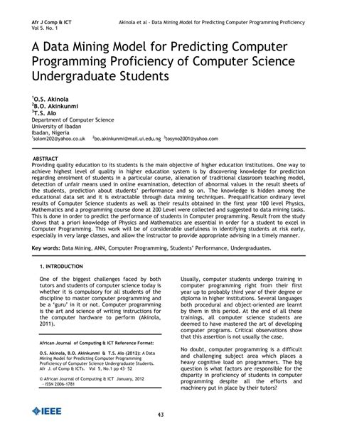 Pdf A Data Mining Model For Predicting Computer Programming Proficiency Of Computer Science