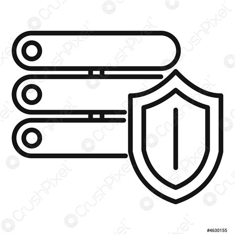 Security Server Icon Outline Style Stock Vector 4630155 Crushpixel