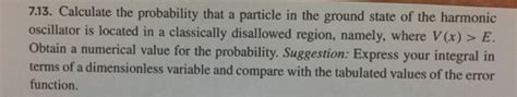 Solved Calculate The Probability That A Particle In The Chegg