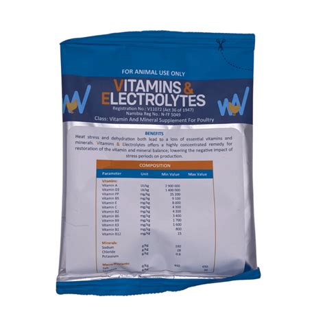 Vitamins And Electrolytes For Poultry 100g Vet Products Online