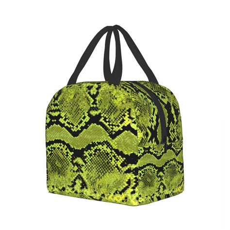 Badubg Изолирана чанта за обяд с текстура на змийска кожа за работа