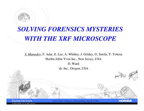 Pdf Solving Forensics Mysteries With The Xrf Microscope