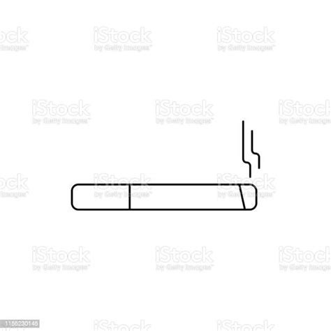 고립 된 담배 아이콘입니다 담배 기호입니다 흡연 기호입니다 평면 디자인입니다 벡터 일러스트입니다 가는 선 윤곽선 선형 아이콘 니코틴에 대한 스톡 벡터 아트 및 기타 이미지