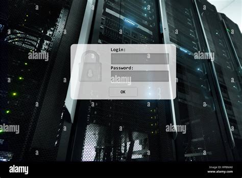 Server Room Login And Password Request Data Access And Security Stock Photo Alamy