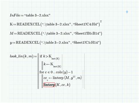Solved Mathcad Help Lookup And Two Way Linear Interpola Ptc