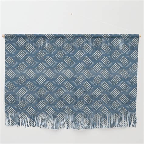 beige wavy tessellation lines on dark tropical blue pair to 2020 color
