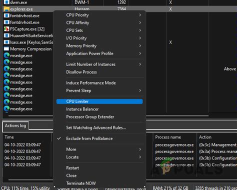 how to limit cpu usage of a program in windows