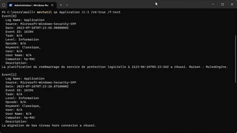 wevtutil consulter les fichier journal évènements de windows en ligne de commandes