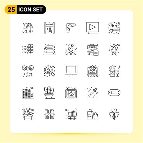User Interface Pack Of 25 Basic Lines Of Project Video Math Weapon