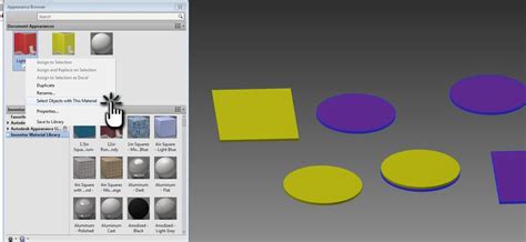 material appearance select components with same material autodesk