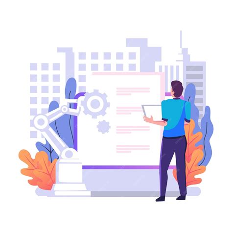 Premium Vector Open Automation Architecture Flat Style Illustration