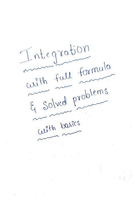 SOLUTION Integration Solved Problems And Full Formulas Studypool