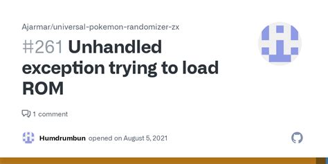 unhandled exception trying to load rom · issue 261 · ajarmar universal