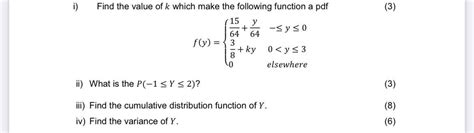 3 find the value of k which make the following