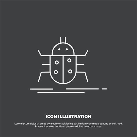 Bug Bugs Insect Testing Virus Icon Line Vector Symbol For Ui And