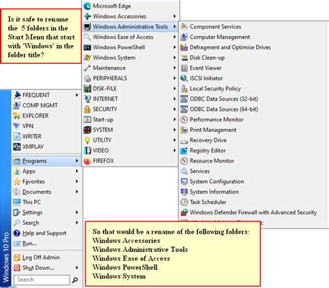 Is It Safe To Rename Windows Folders In The Start Menu Windows 10 Forums