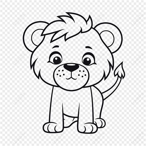 아이들을위한 벡터 사자 아기 색칠 페이지 개요 스케치 드로잉라인 아트두꺼운 선 Png 일러스트 무료 다운로드 Lovepik