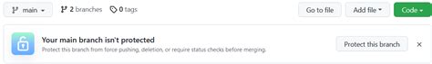 Git Your Main Branch Isnt Protected Stack Overflow
