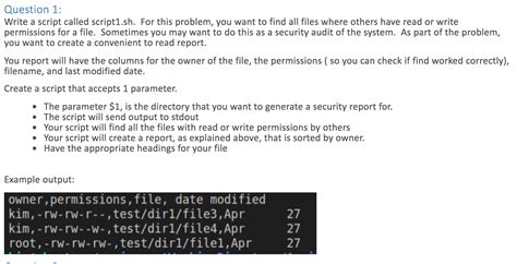 Solved UNIX TOOL SCRIPTING Follow The Task Requirement Chegg Com