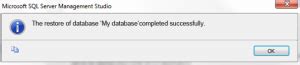 Restore SQL Database Backup Using SSMS T SQL