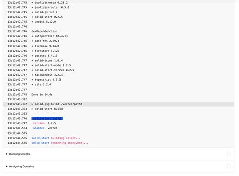 Solid Start Project Cant Be Deployed Somehow · Vercel Vercel