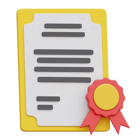 Certificate 3d Icon Illustration 28753806 Png