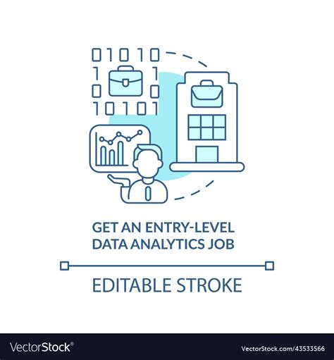 get entry level data analytics job turquoise vector image