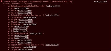 Error Credentialis Missing When Cognitoidentityclient Is Called In