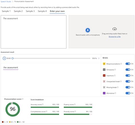 Pronunciation Assessment Fails To Recognize Several Individual Words