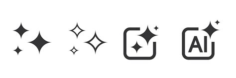 Ai 생성 아이콘 세트입니다 Ai 스파클 스타와 사각형 아이콘 인공 지능 기술 및 기계 학습 개념 응용 프로그램 및 웹에 대한 기호를 생성합니다 벡터 일러스트 레이 션 가상