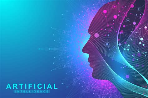 미래의 인공 지능 및 기계 학습 개념입니다 인간의 빅 데이터 시각화 물결 흐름 통신 과학적인 벡터 일러스트 레이 션 테크놀로지에 대한 스톡 벡터 아트 및 기타 이미지