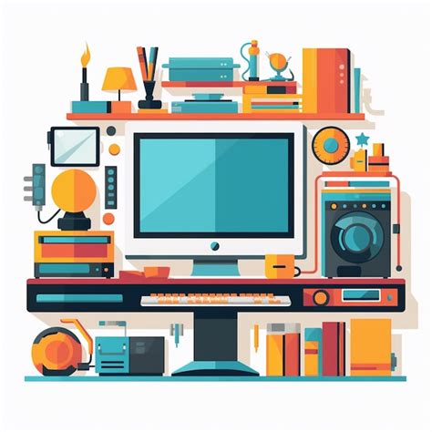 Premium Vector Computer Technology Pc Screen Desktop Isolated