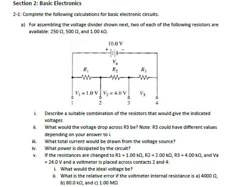 Solved Section 2 Basic Electronics 2 1 Complete The