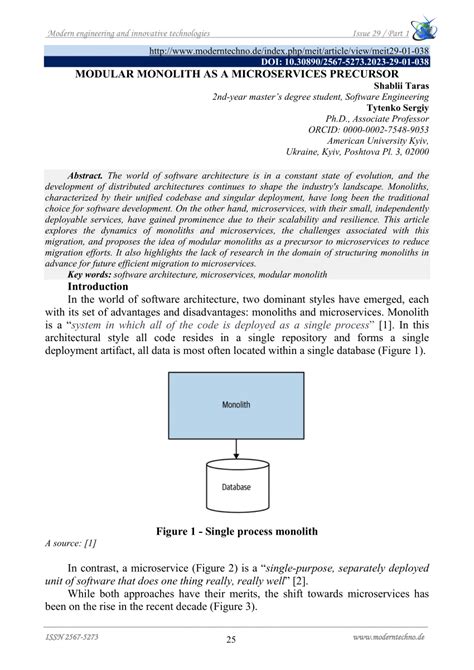 Pdf Modular Monolith As A Microservices Precursor