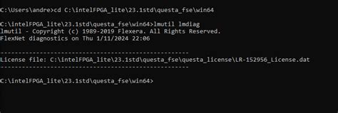solved questa starter edition 23 1 licensing issue intel community