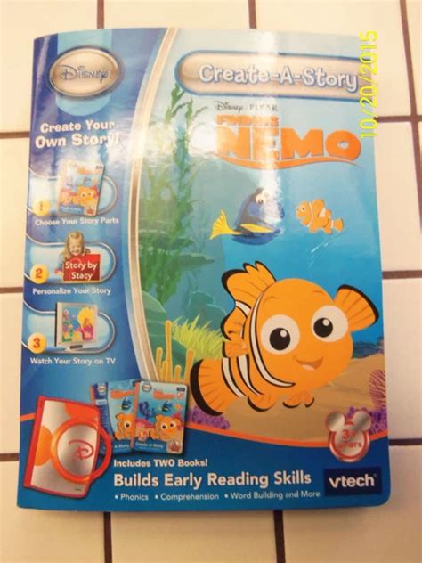 Vtech Creat A Story Disney Pixar Finding Nemo 2 Livres Et Panier