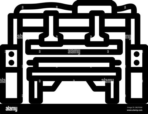 Assembly Line Wood Frame House Line Icon Vector Illustration Stock