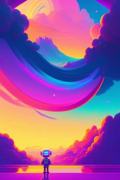 Premium AI Image Cute Robot In Space