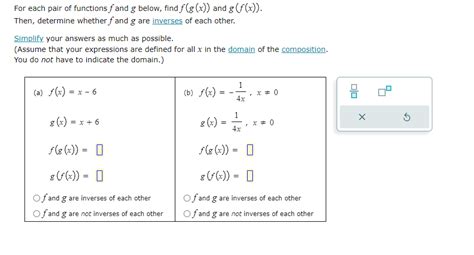 Solved For Each Pair Of Functions F And G Below Find Chegg