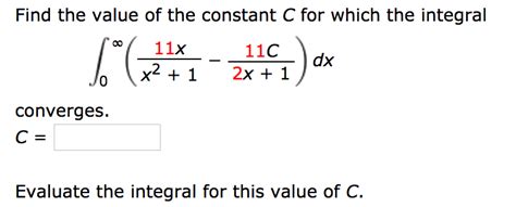 solved find the value of the constant c for which the